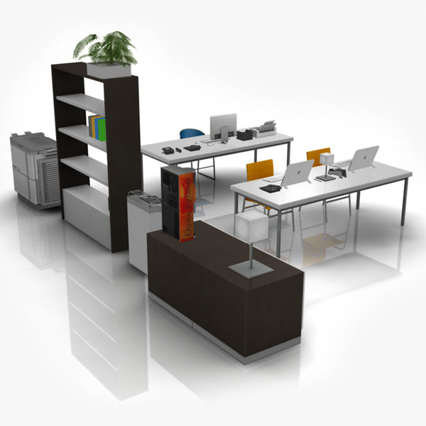 3d model modern office set 04