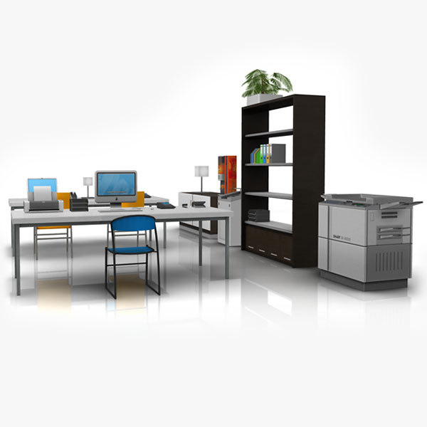 3d model modern office set 04