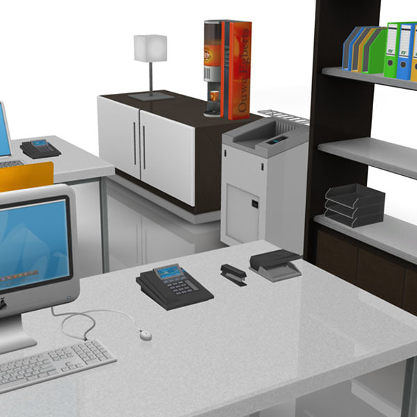 3d model modern office set 04
