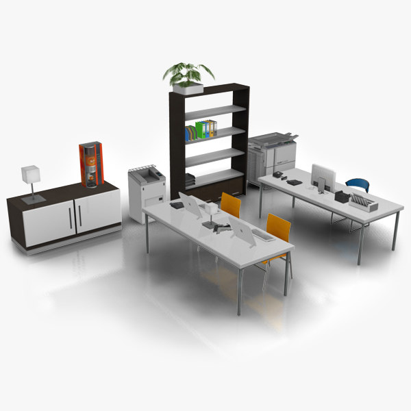 3d model modern office set 04