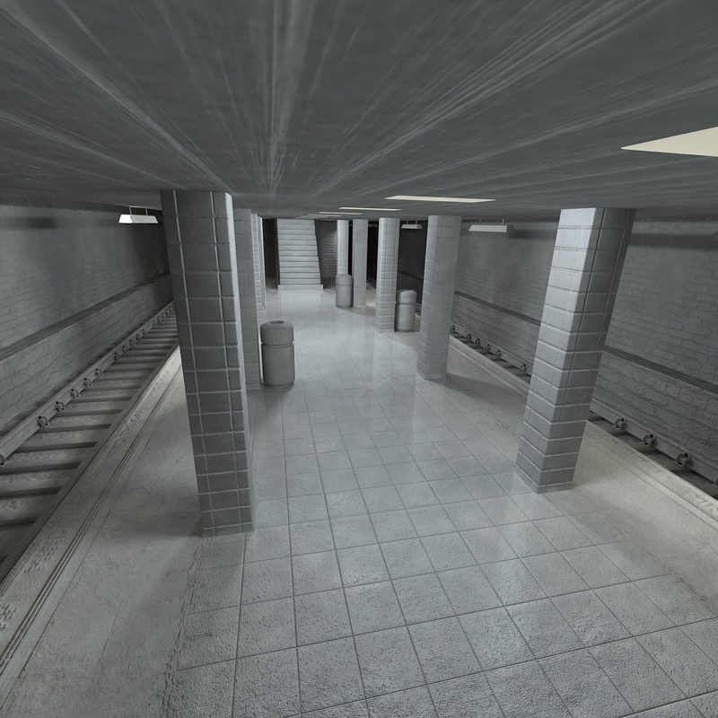 subway scene 3d model