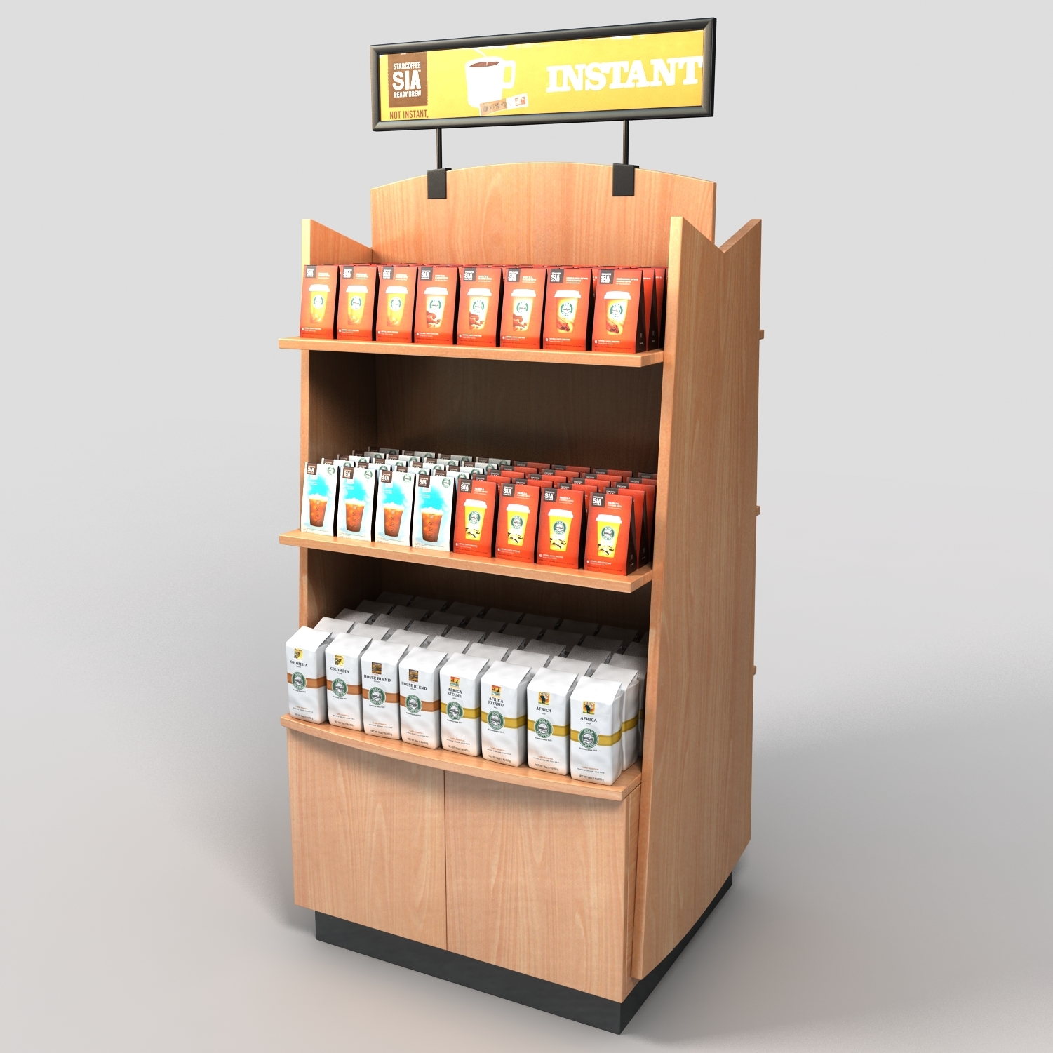 3d coffee display rack model