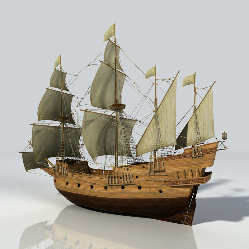 ready galeon 3d model