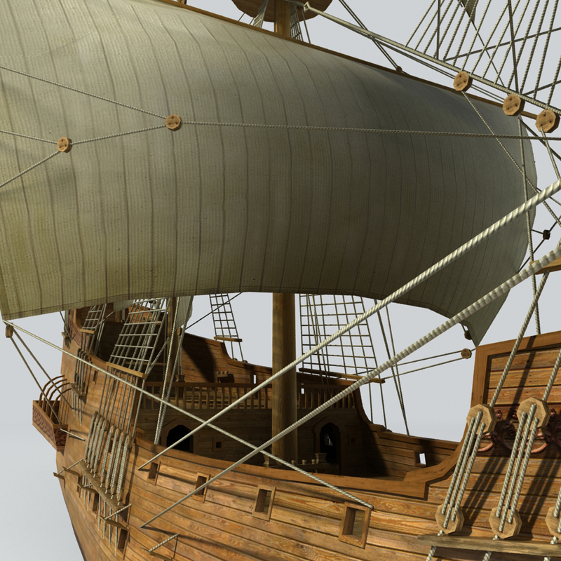 ready galeon 3d model