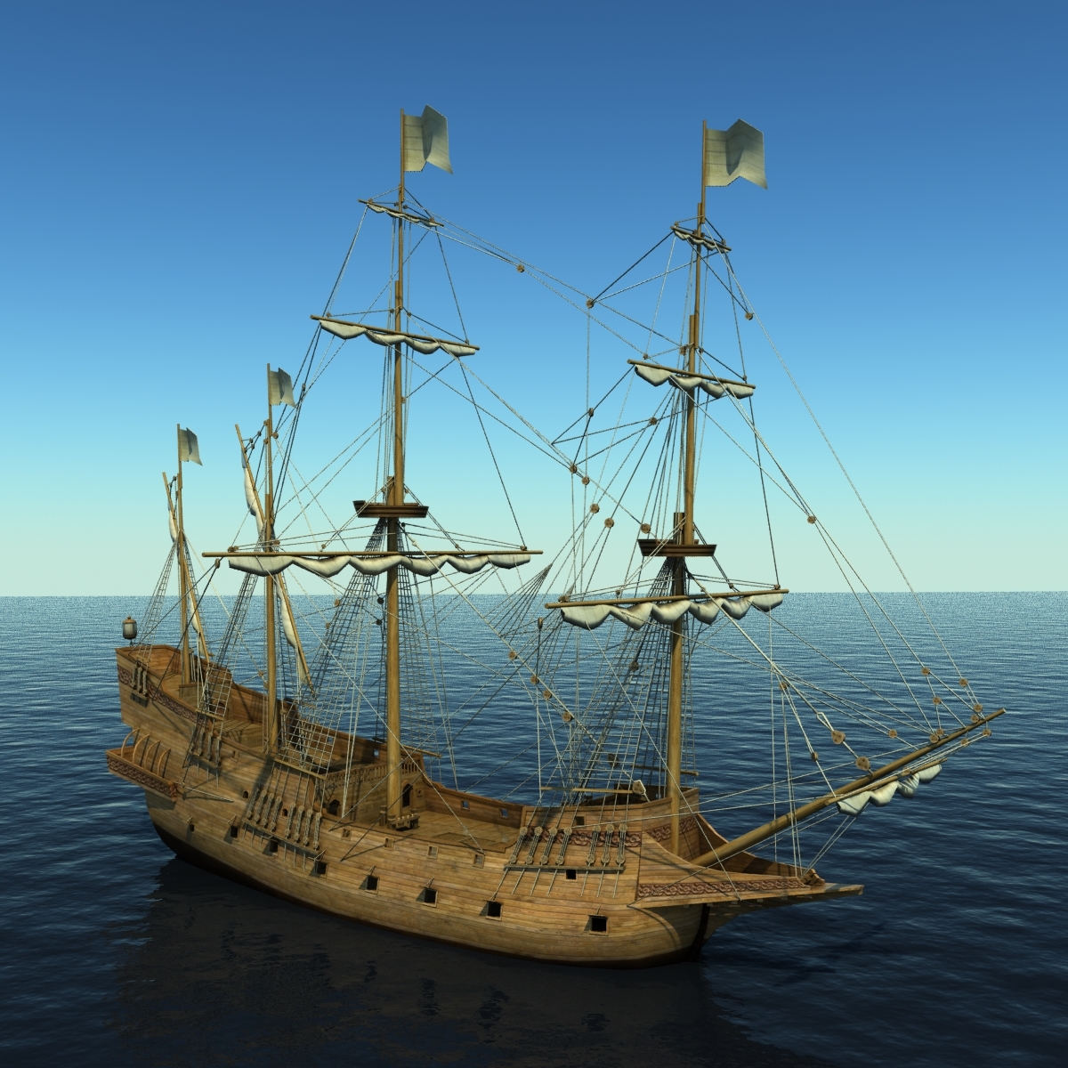 ready galeon 3d model