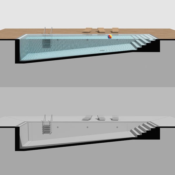 3d swimming pool model