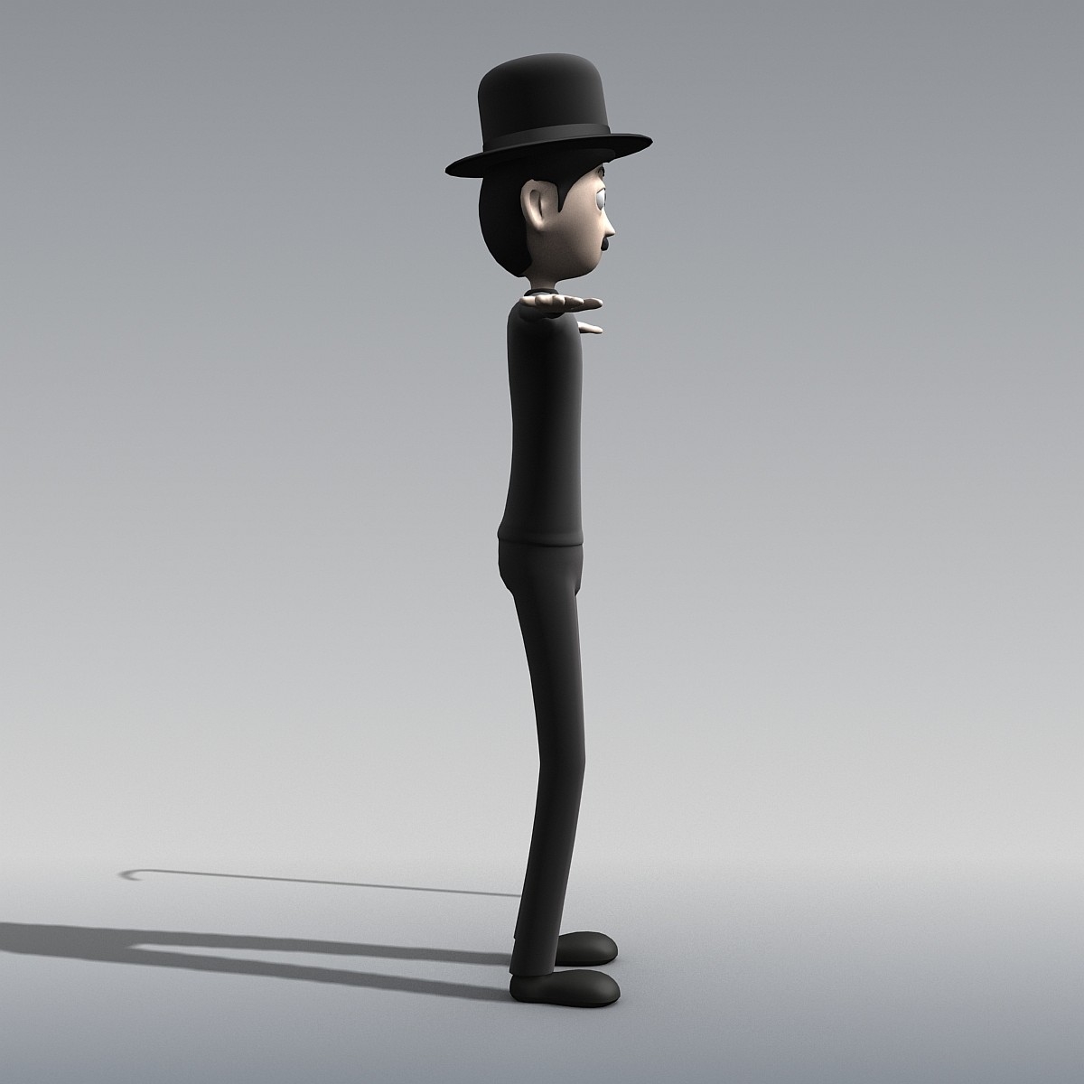 cartoon character charlie chaplin 3d max