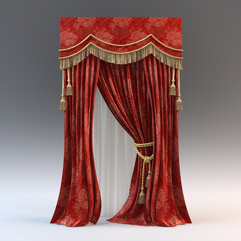 curtain modeled fabric 3d model
