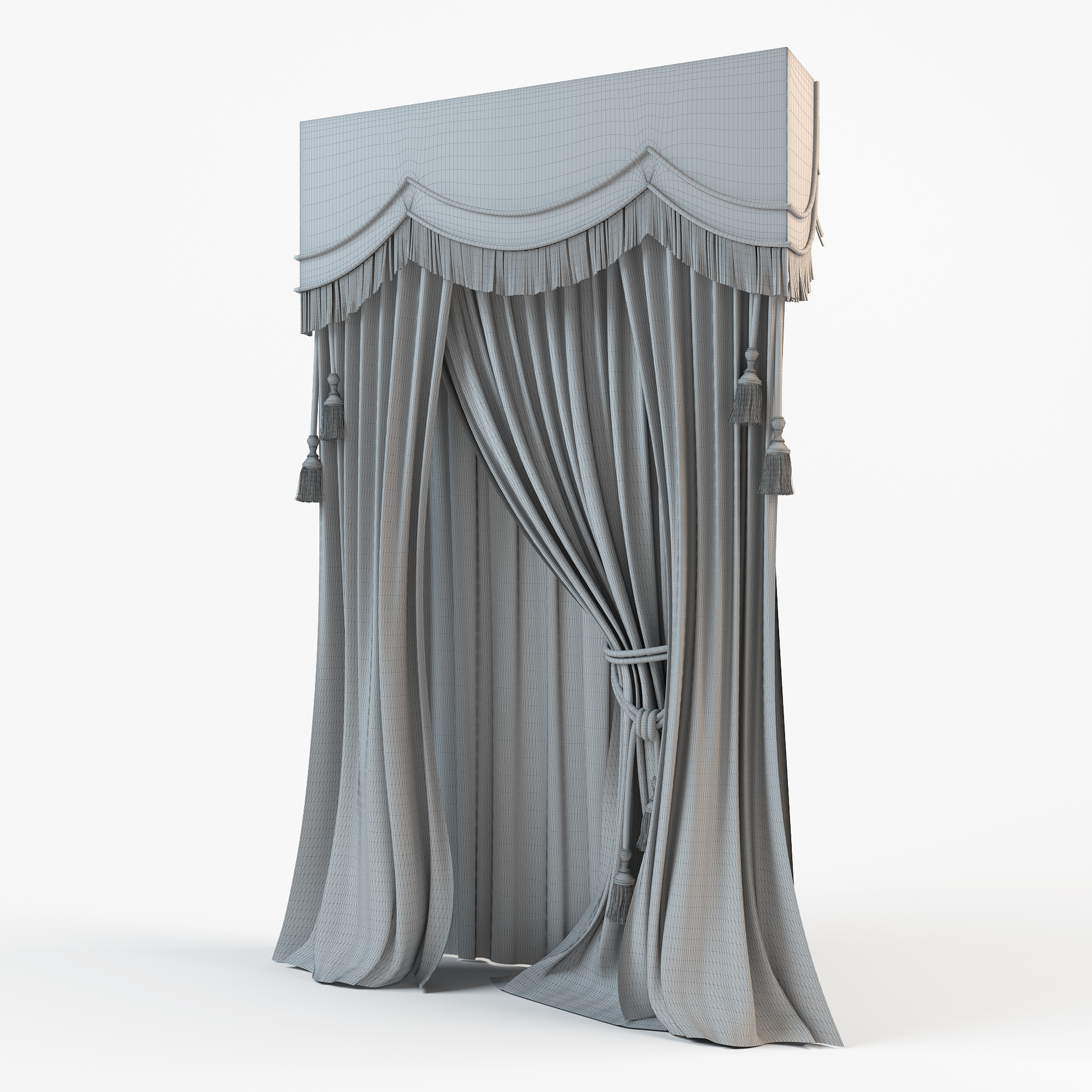 curtain modeled fabric 3d model
