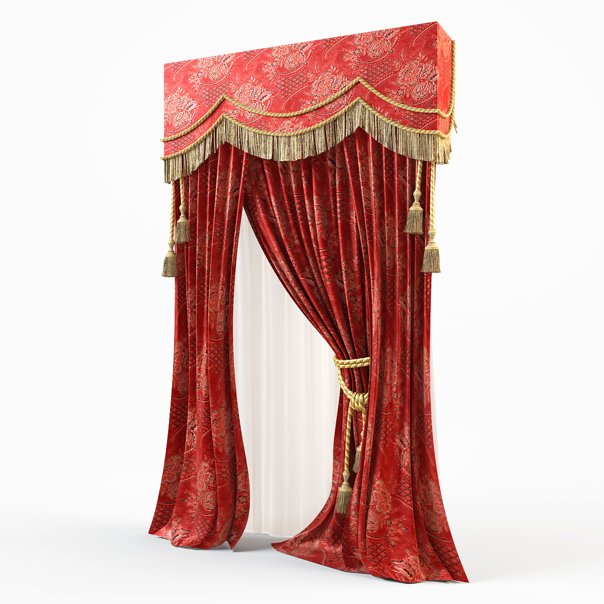 curtain modeled fabric 3d model