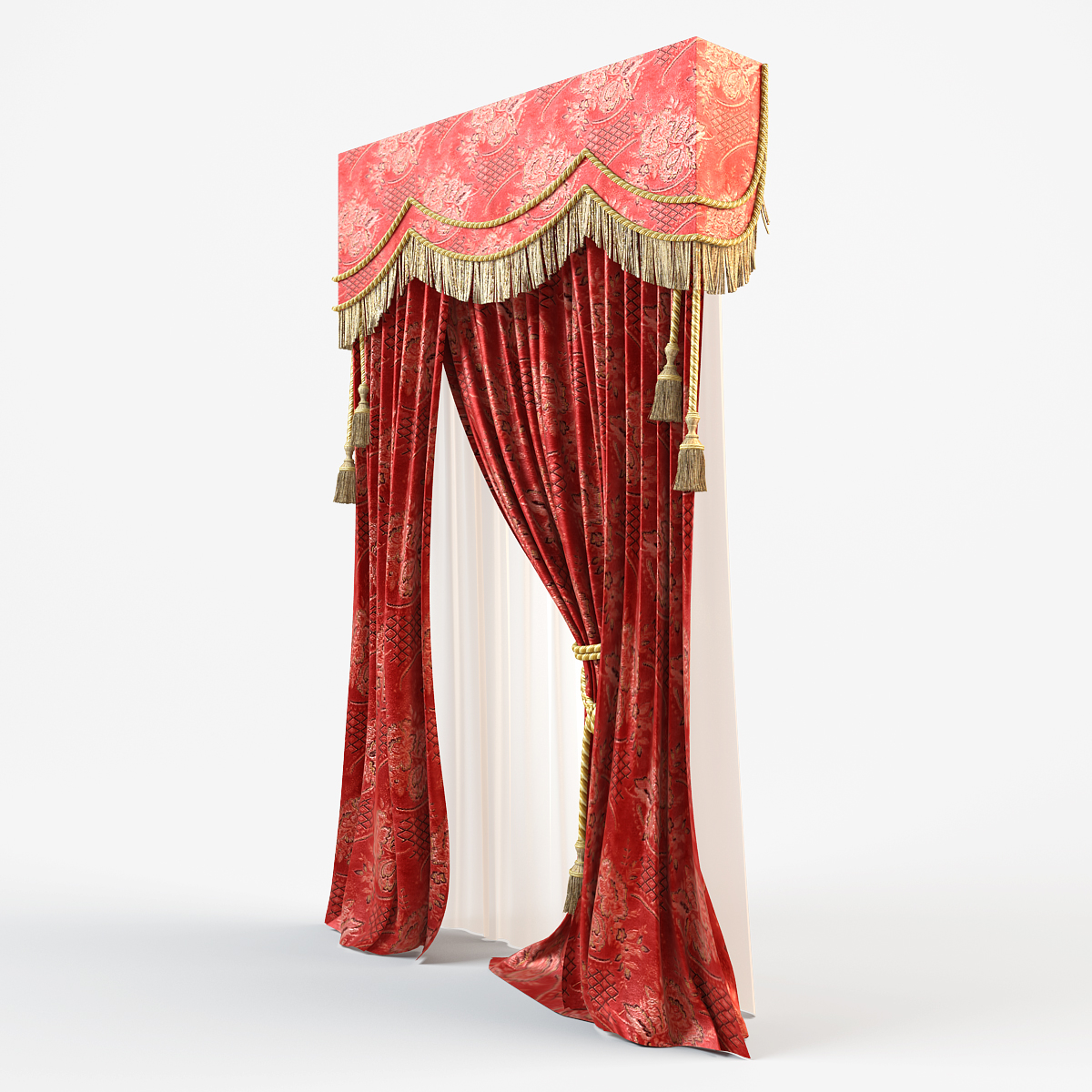 curtain modeled fabric 3d model