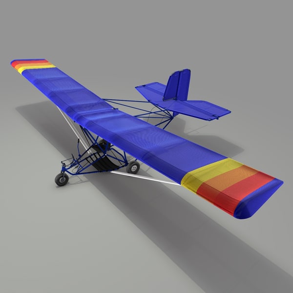 3d model ultralight aircraft lights