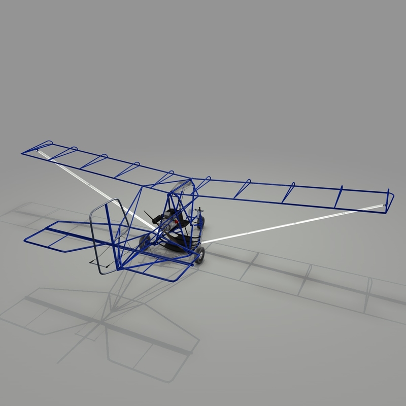 3d model ultralight aircraft lights