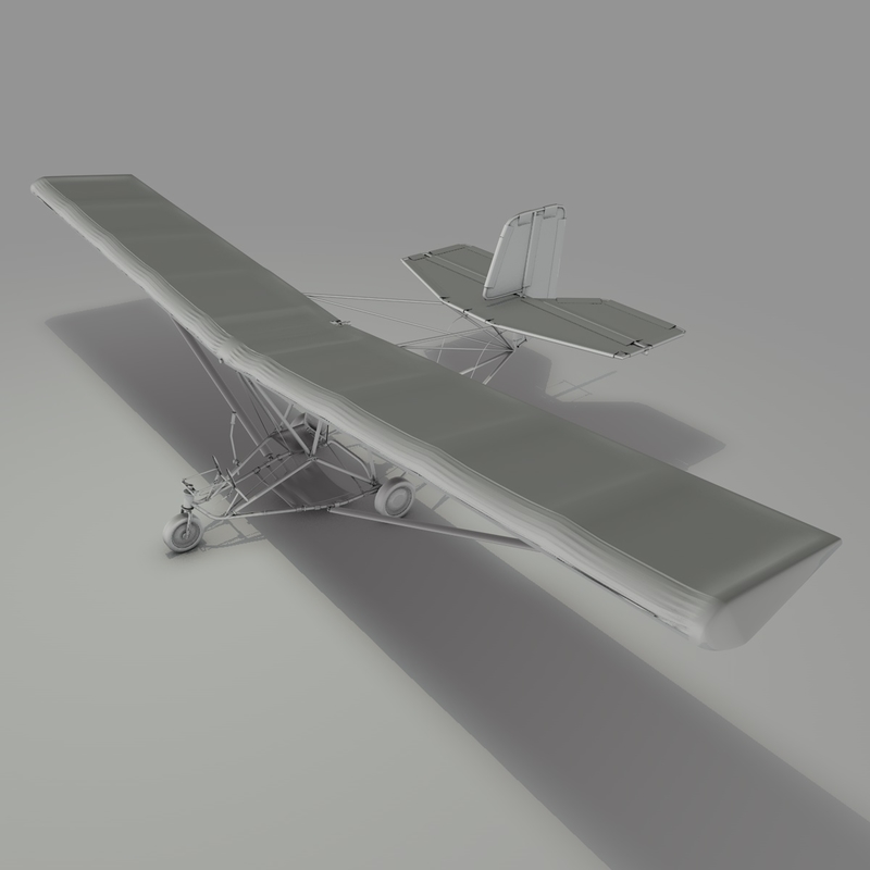 3d model ultralight aircraft lights