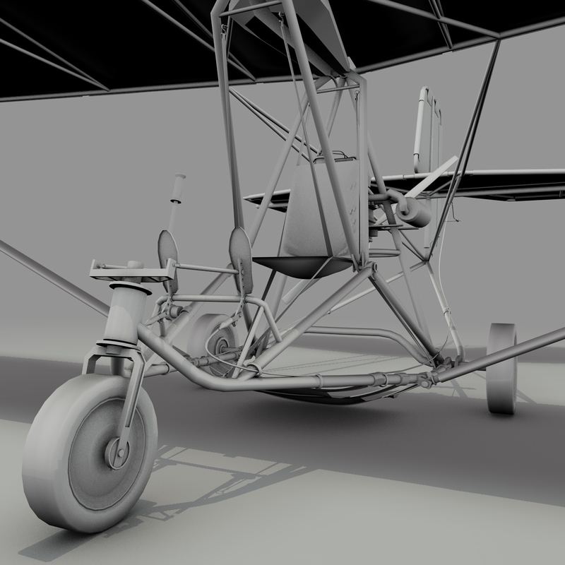 3d model ultralight aircraft lights