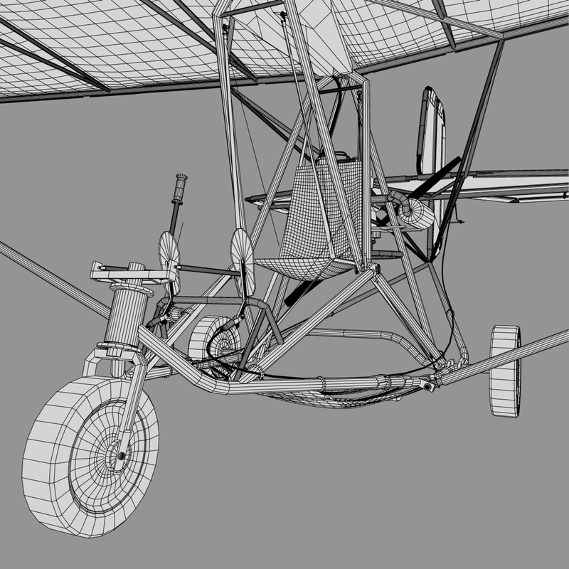 3d model ultralight aircraft lights