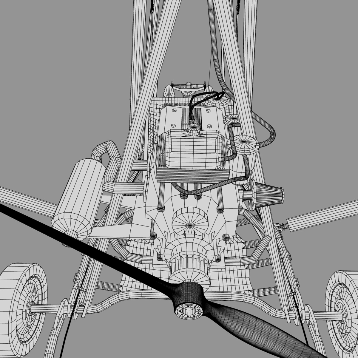 3d model ultralight aircraft lights