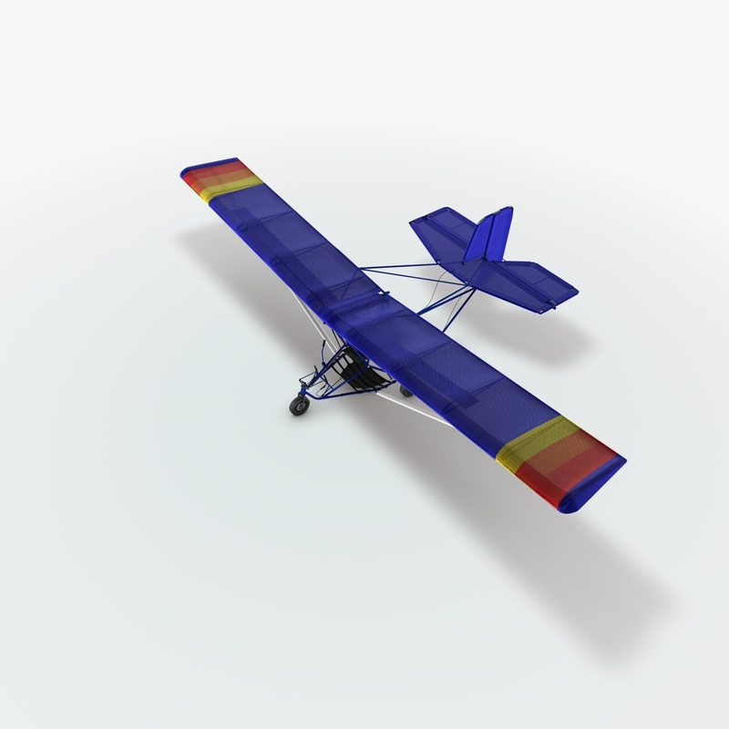 3d model ultralight aircraft lights
