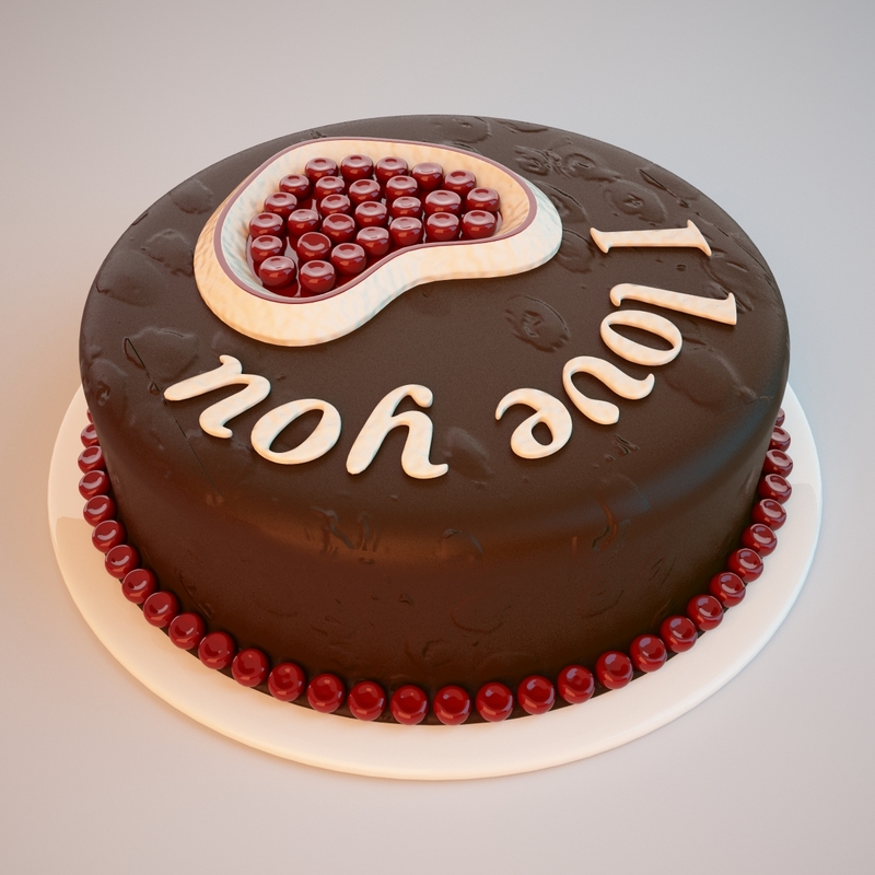 3d cake heart model