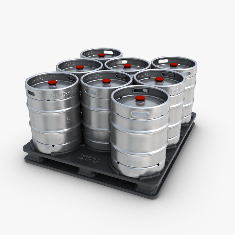 euro-keg keg pallet 3d 3ds
