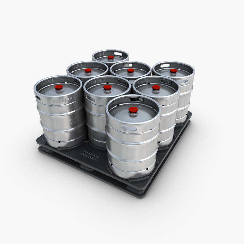 euro-keg keg pallet 3d 3ds