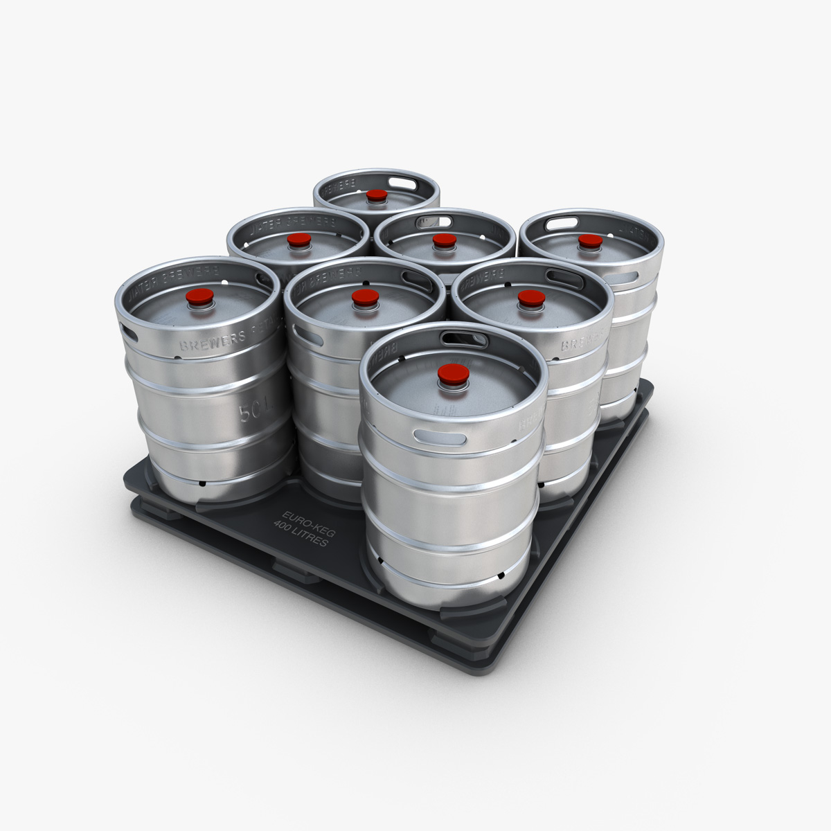 euro-keg keg pallet 3d 3ds
