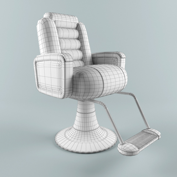 3d barber chair model
