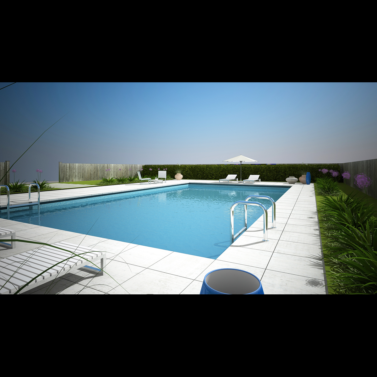 swimming pool garden 3d model