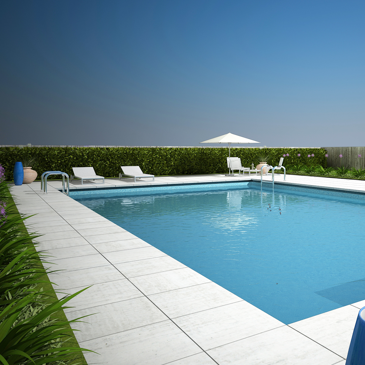 swimming pool garden 3d model