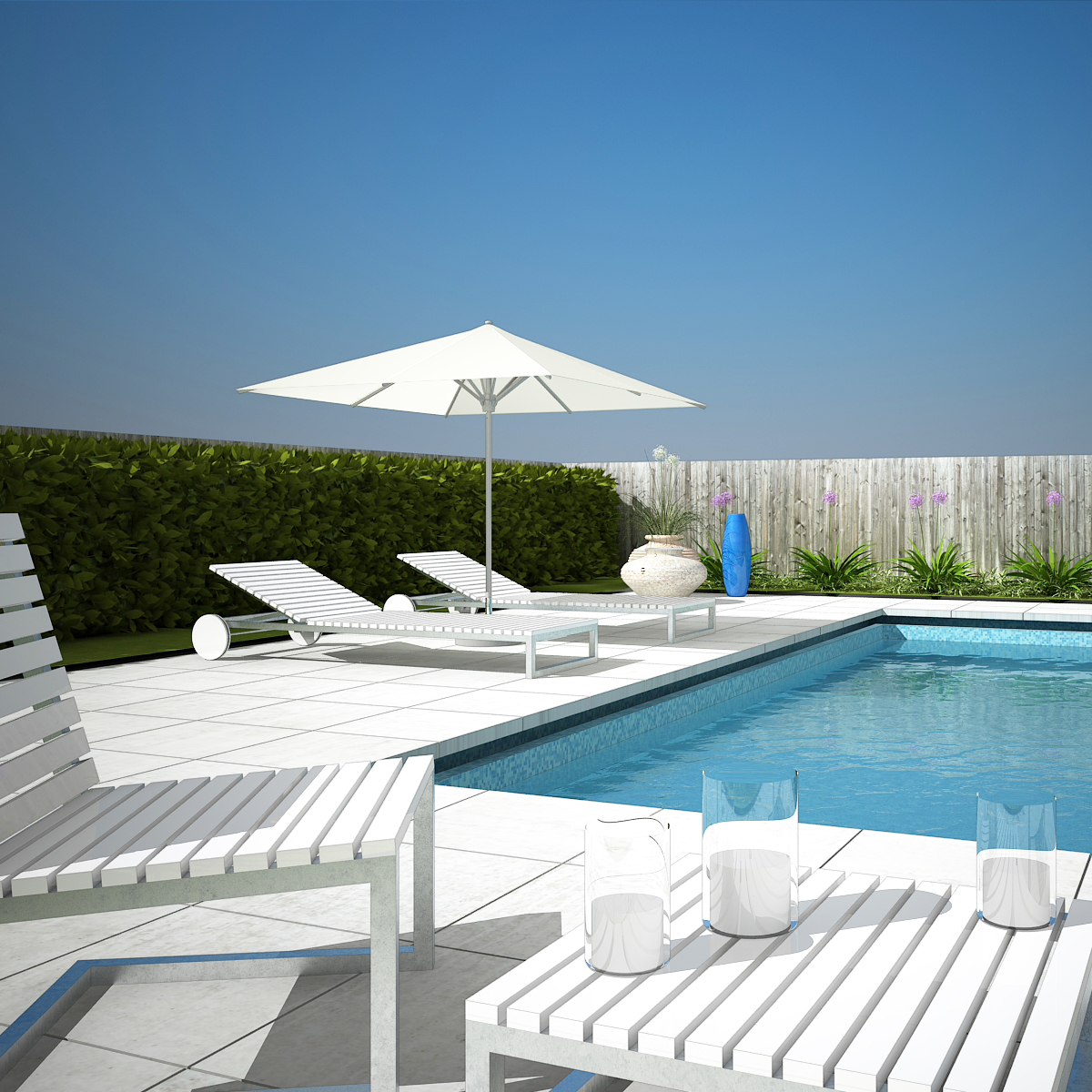 swimming pool garden 3d model