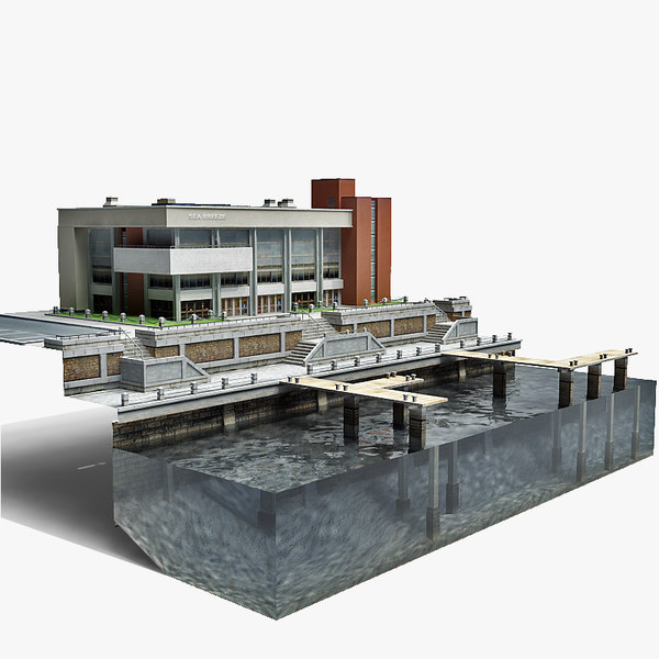 free wooden dock 3d model