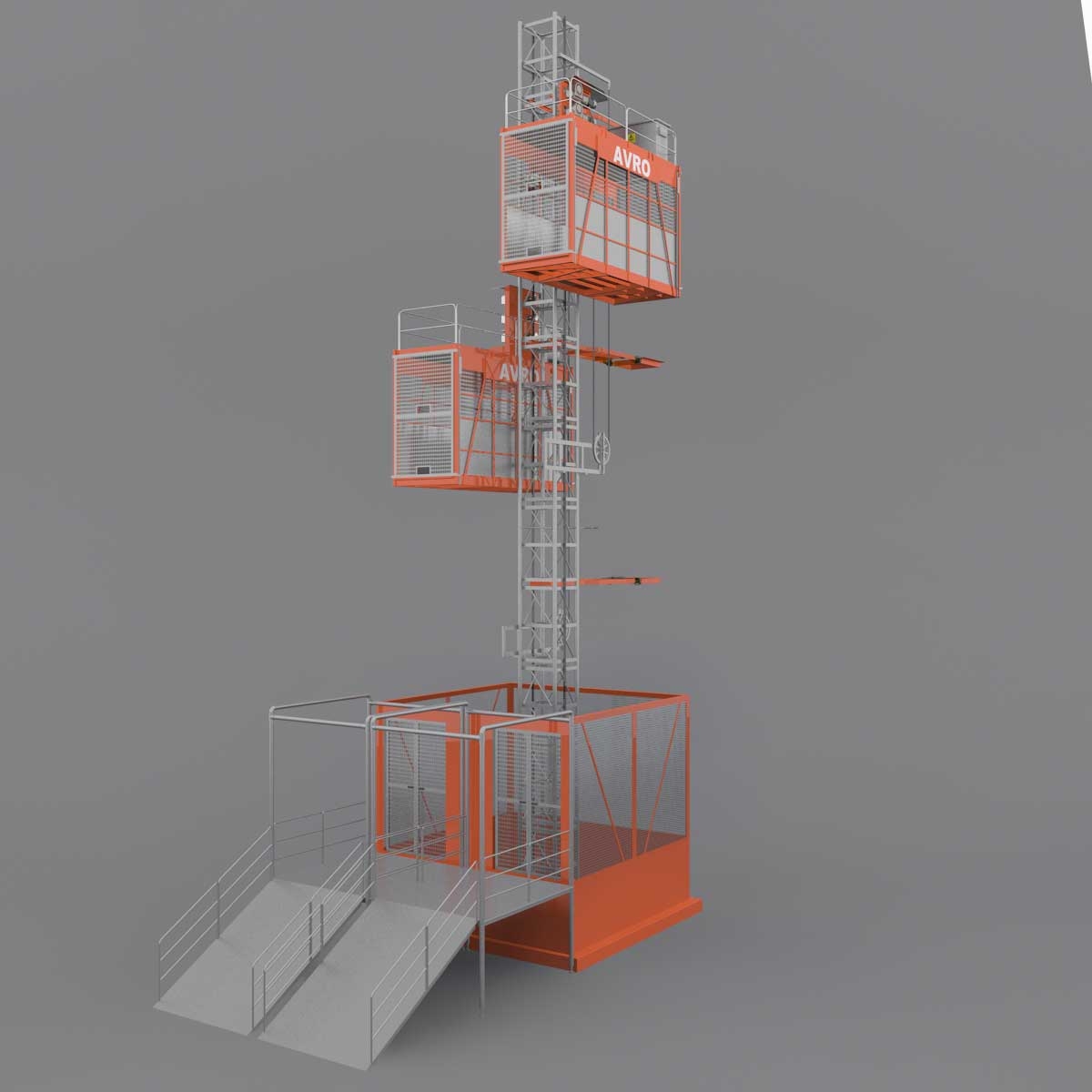 3d model rigged hoists materials