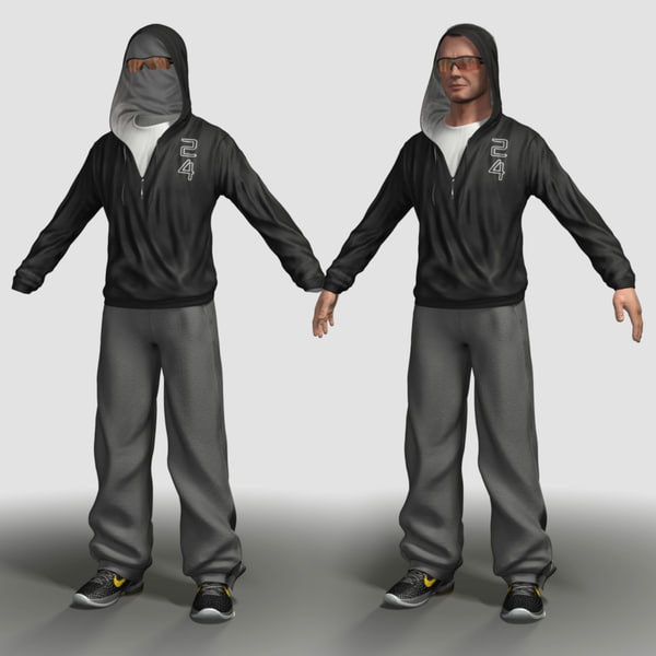sportswear hoody sports trousers 3d model