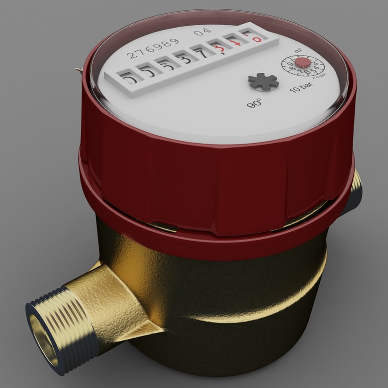 water meter 3 3d max