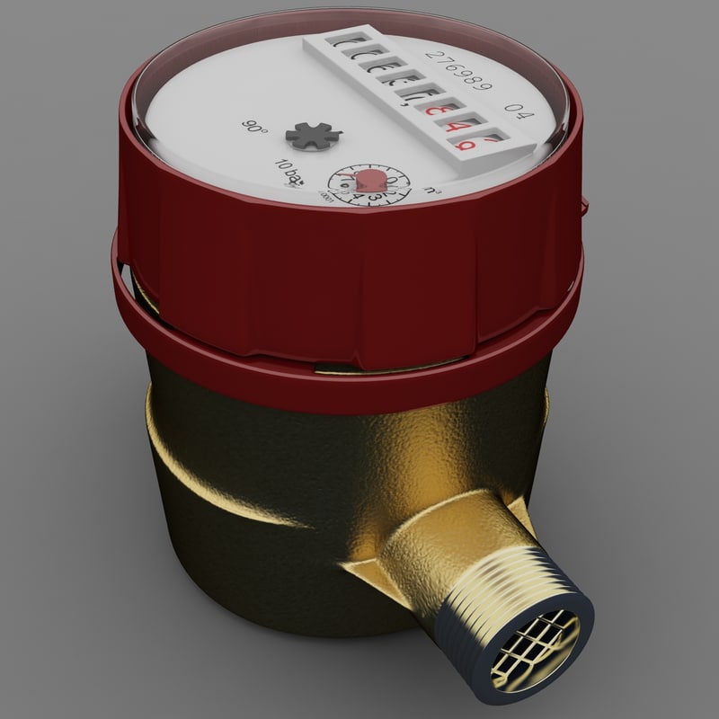 water meter 3 3d max