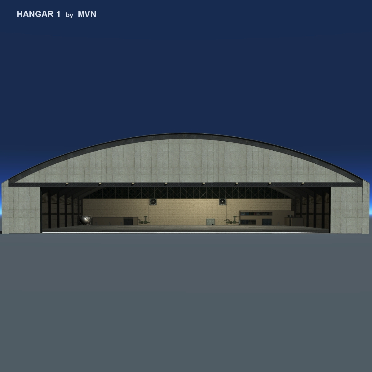 3d large hangar model