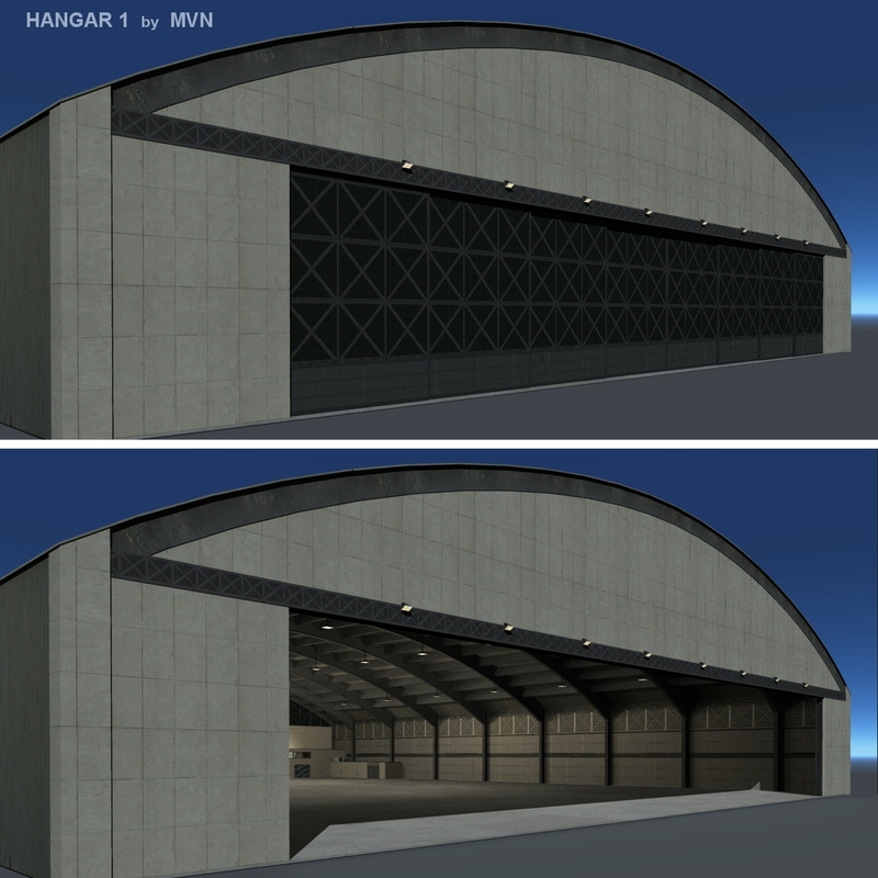 3d large hangar model