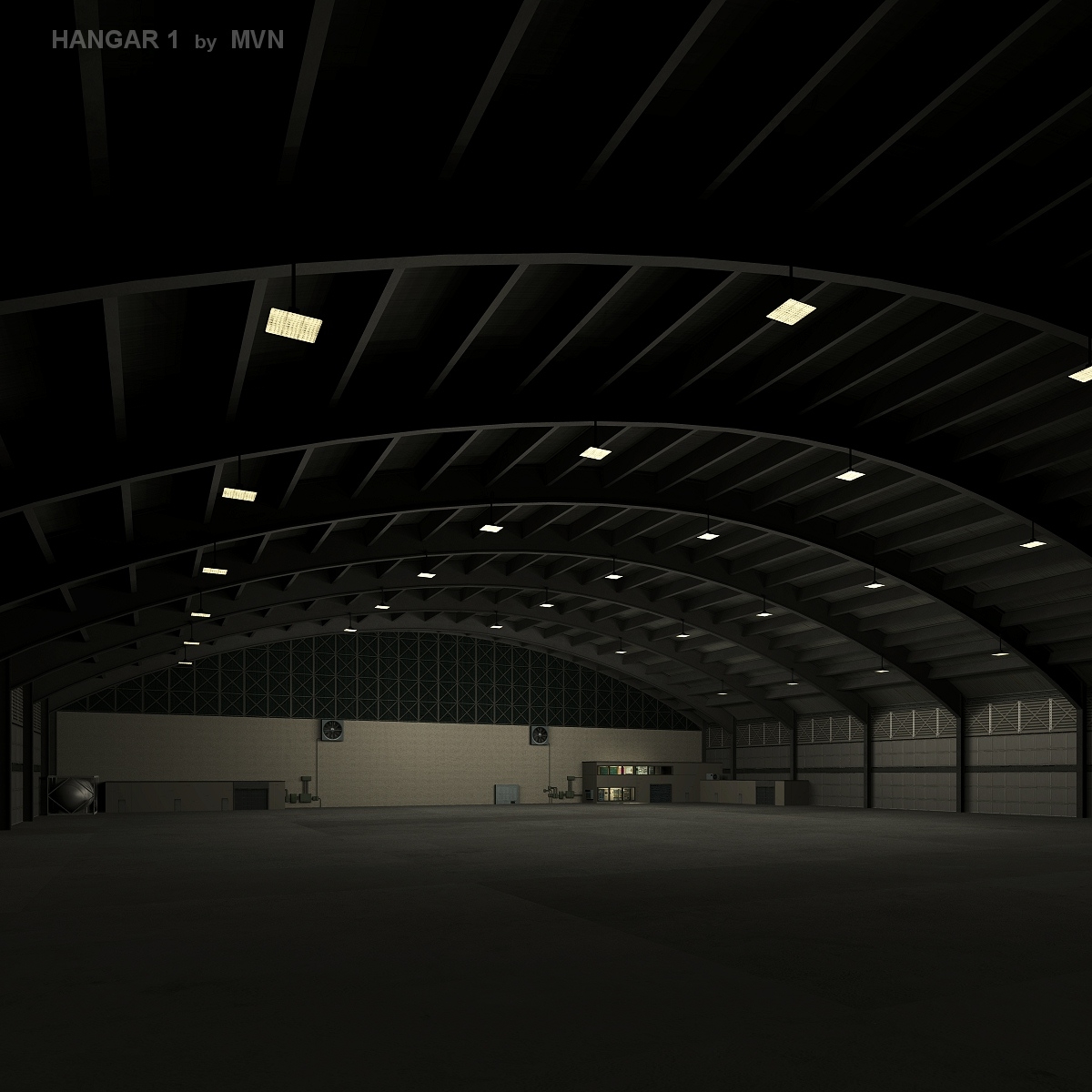 3d large hangar model