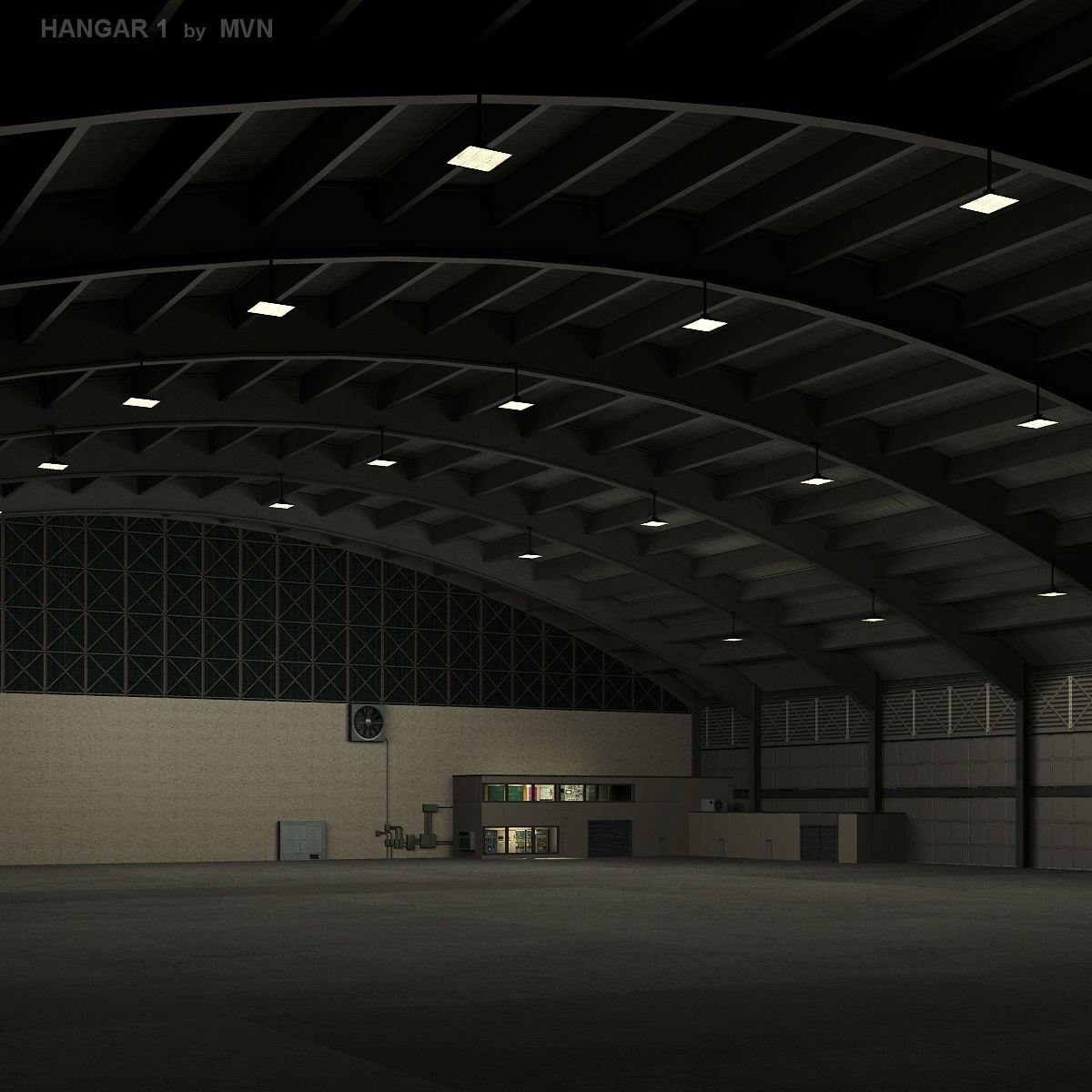 3d large hangar model