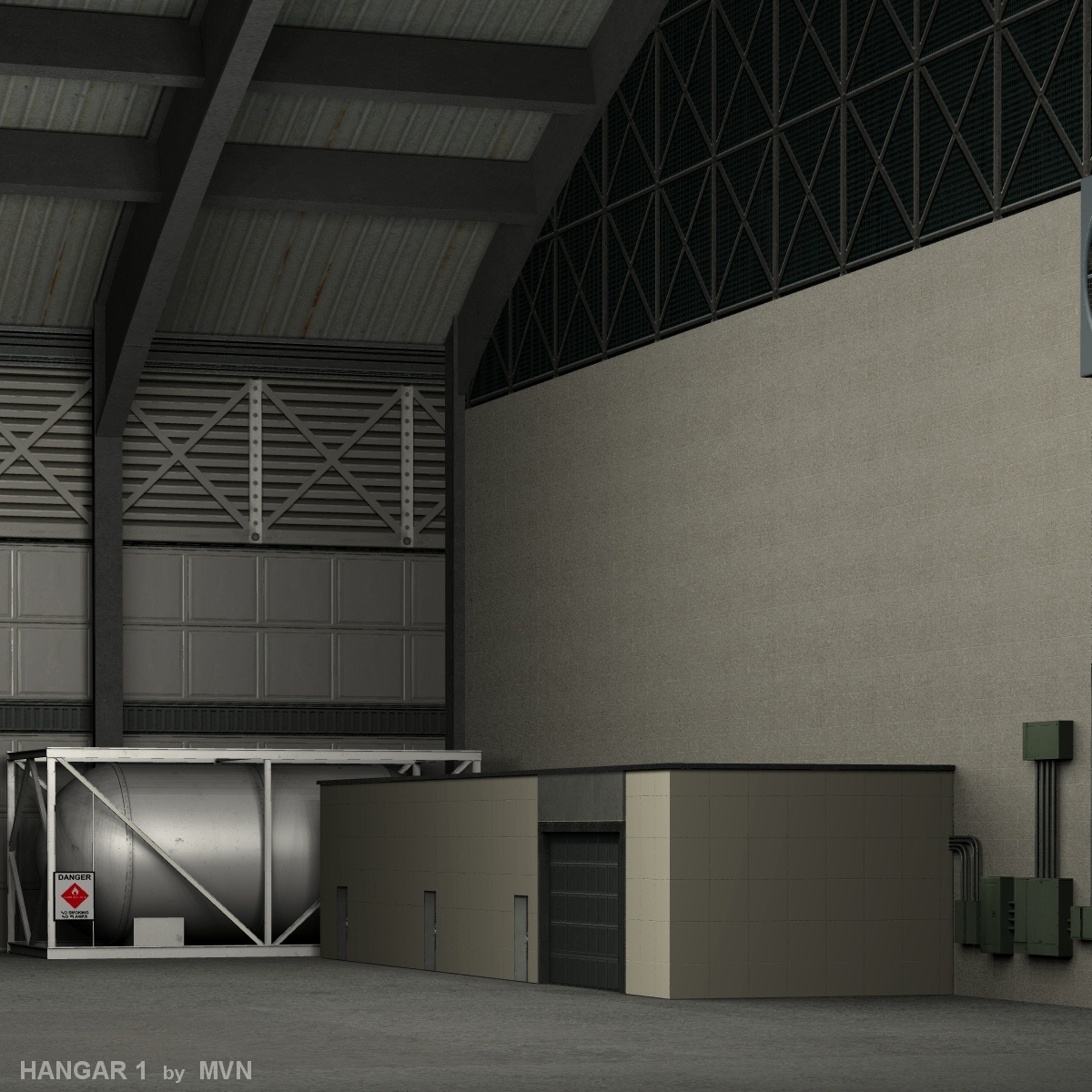 3d large hangar model