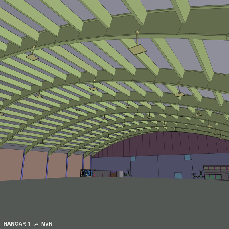 3d large hangar model