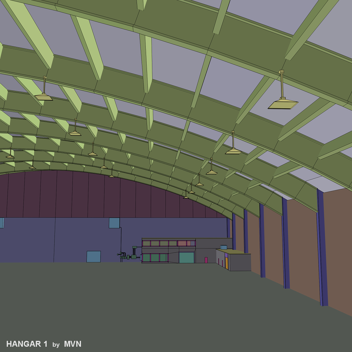 3d large hangar model