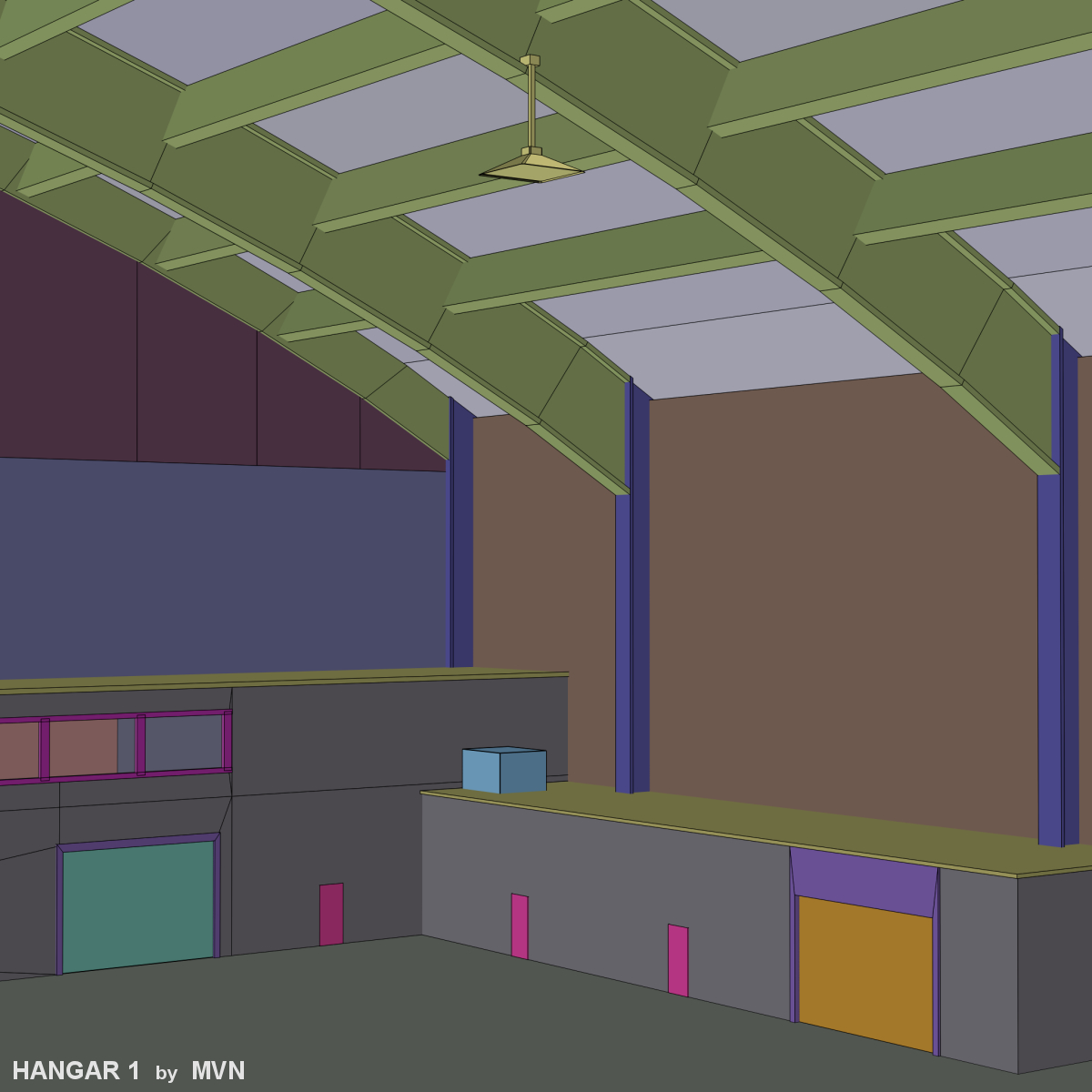 3d large hangar model