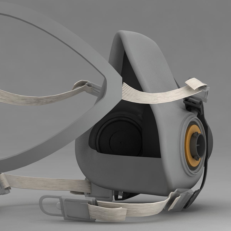 half gas mask 3d model