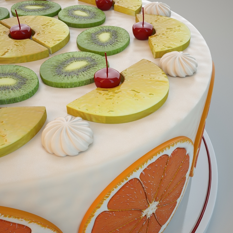3d fruit cake model