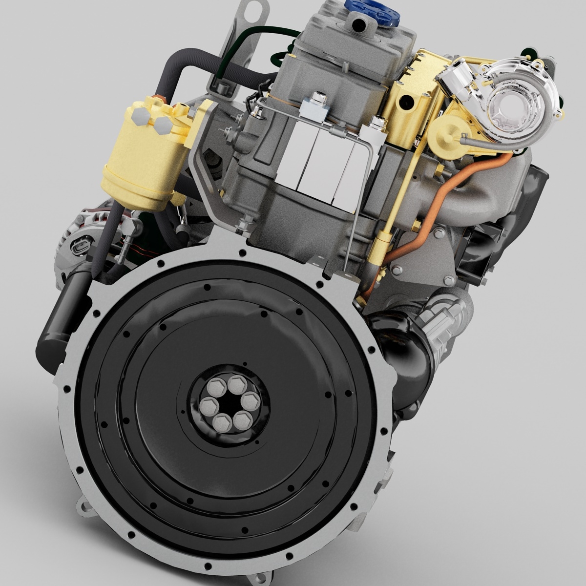 diesel truck engine 3d model
