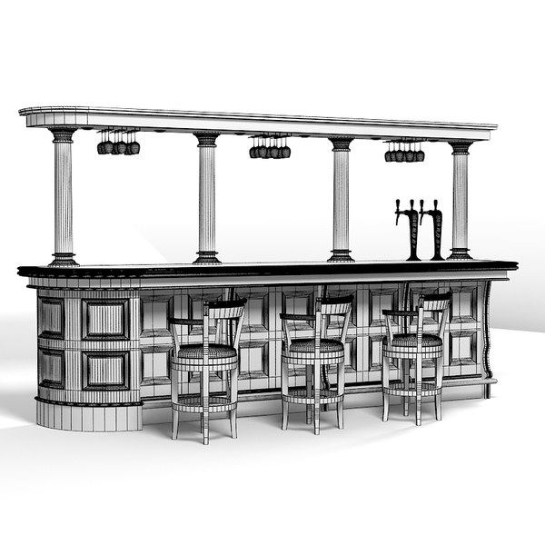 bar equipment 3d obj
