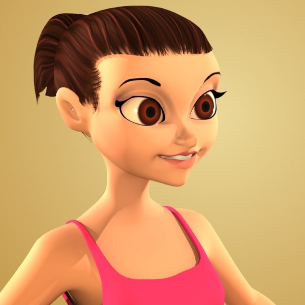 girl cartoon 3d max