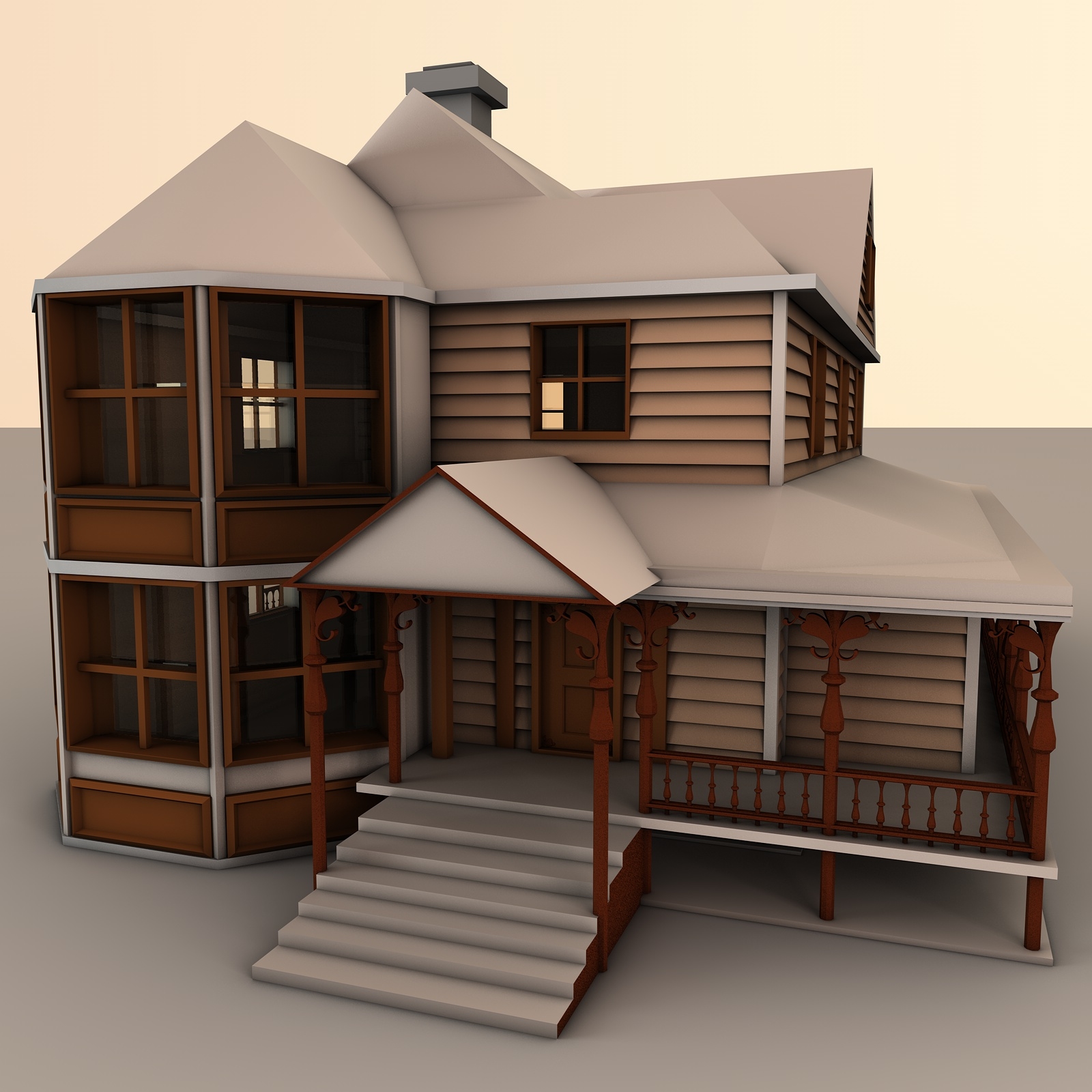 3d model victorian house