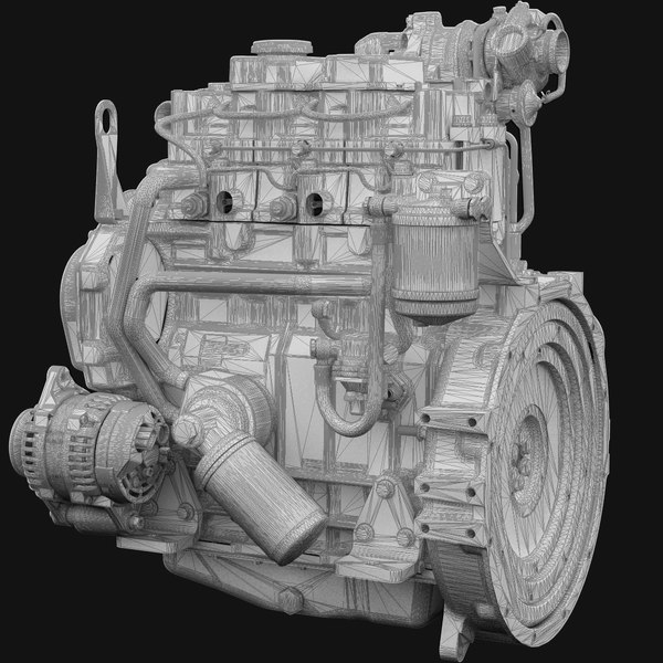 diesel truck engine 3d model
